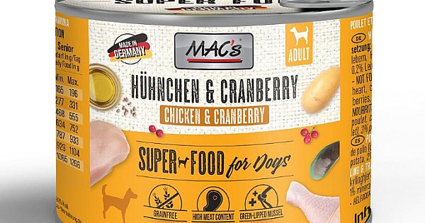 Mac’s Dog Chicken and Cranberry - Консерва за куче с пиле и червени ...